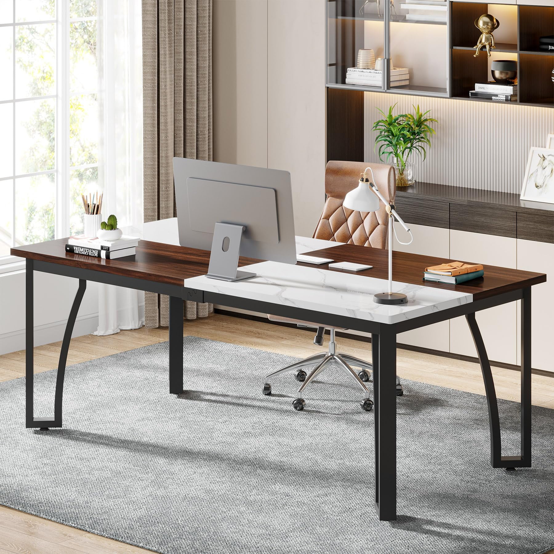 Tribesigns 62.9 inch Computer Desk, Large Office Executive Desk with ...