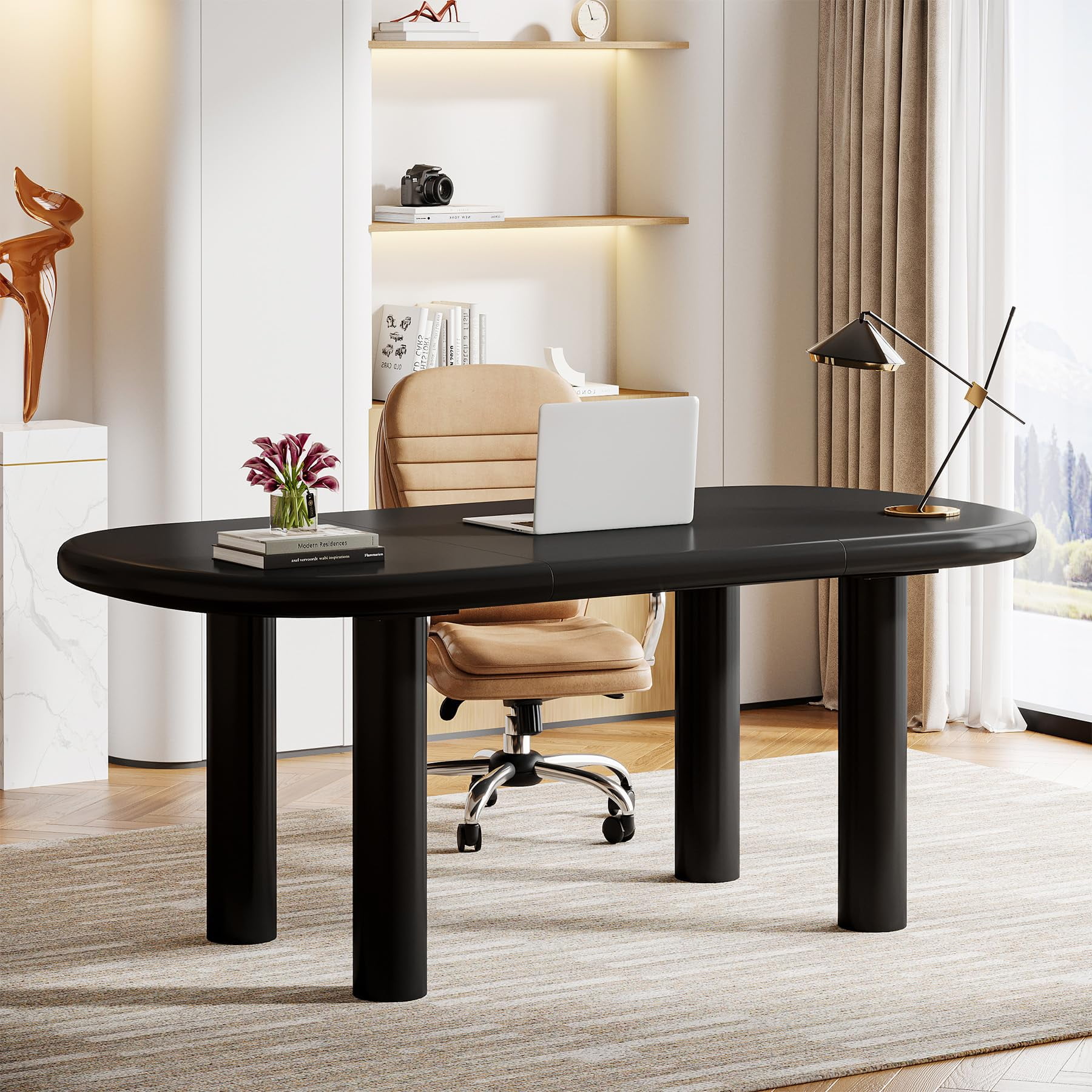 Tribesigns 62.99" Executive Desk, Modern Office Computer Desk with ...