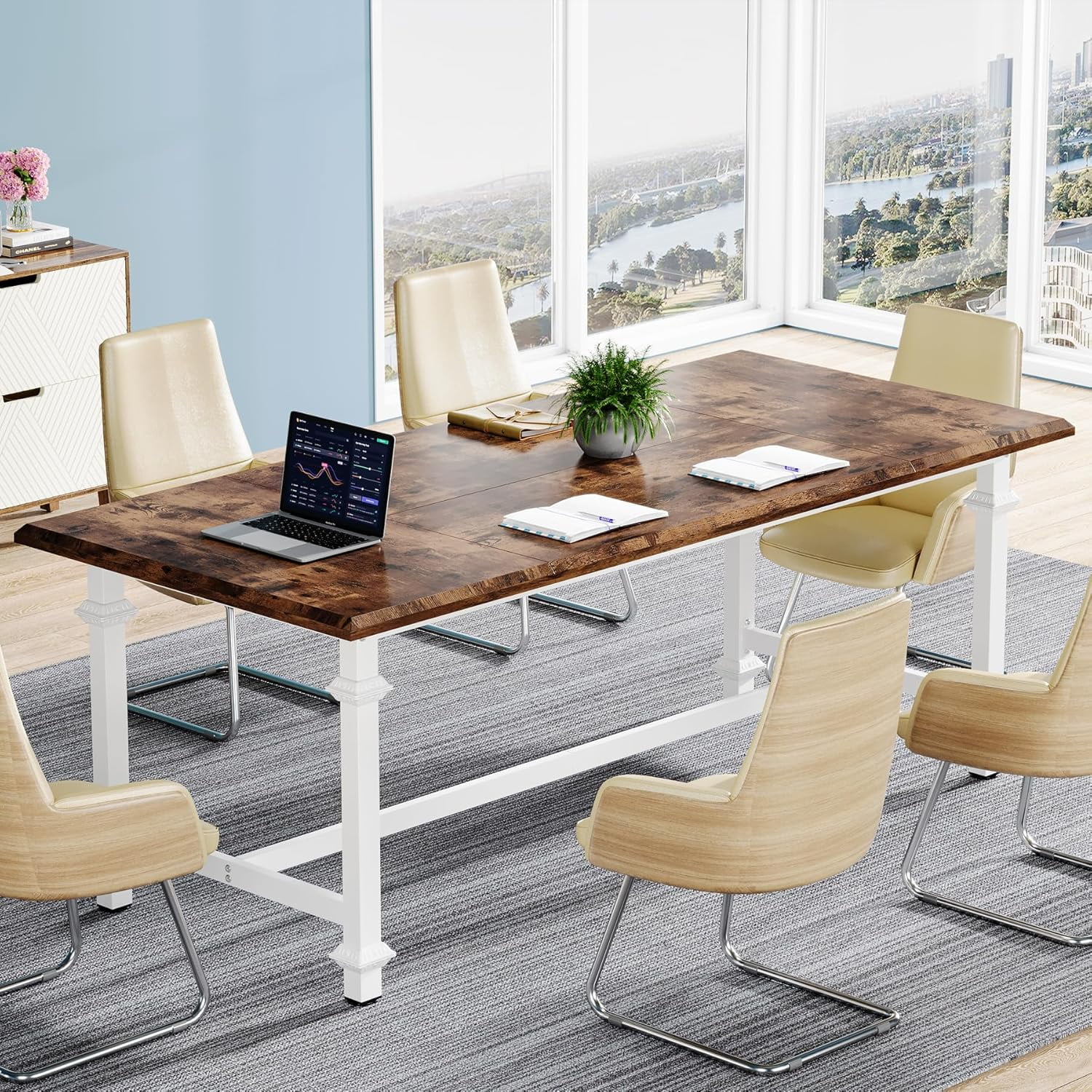 Tribesigns 62-Inch 5 ft Office Conference Table, Large Conference Room ...