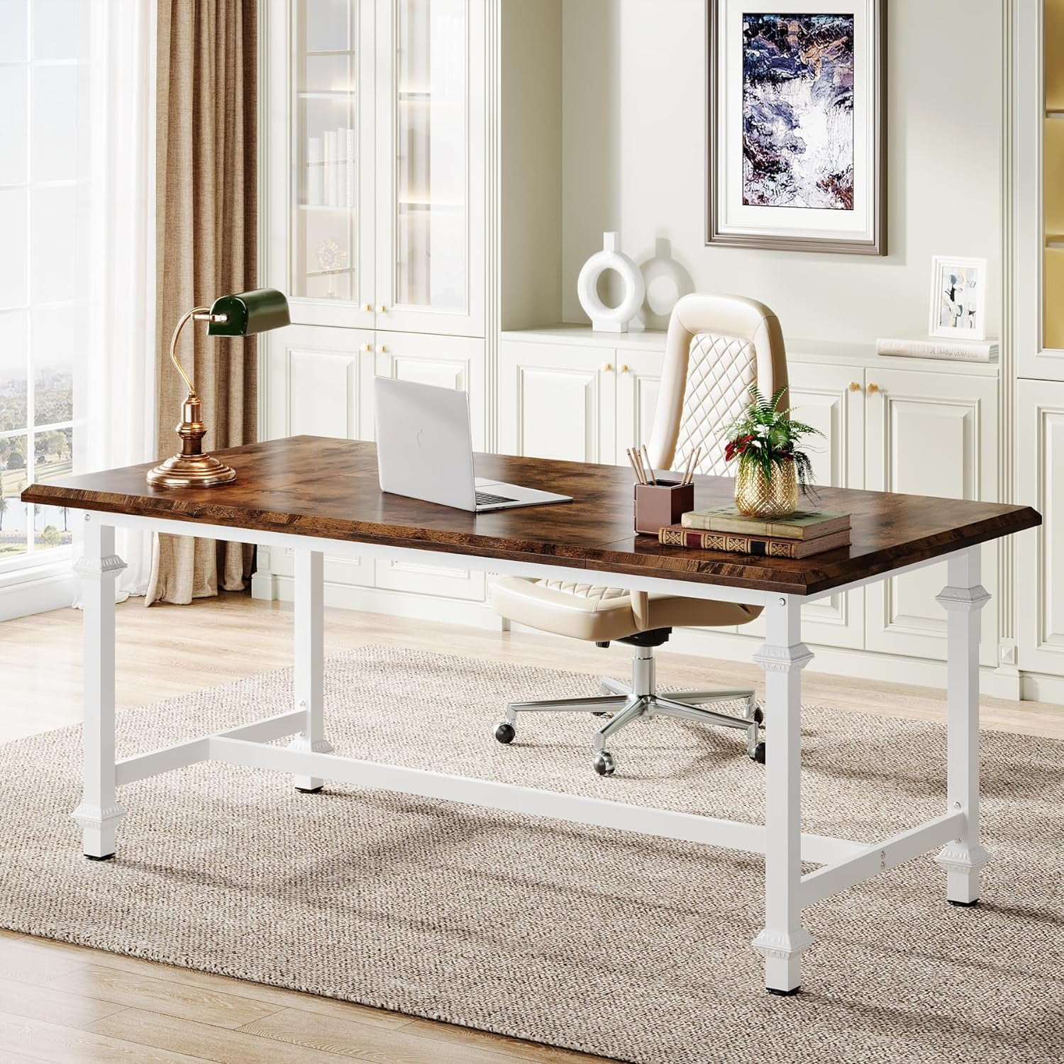 Tribesigns 62-Inch Large Executive Desk, Modern Office Computer Desk ...