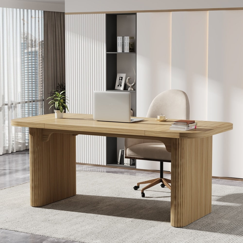 Tribesigns 63'' Computer Desk, Simple Rectangular Writing Table for ...