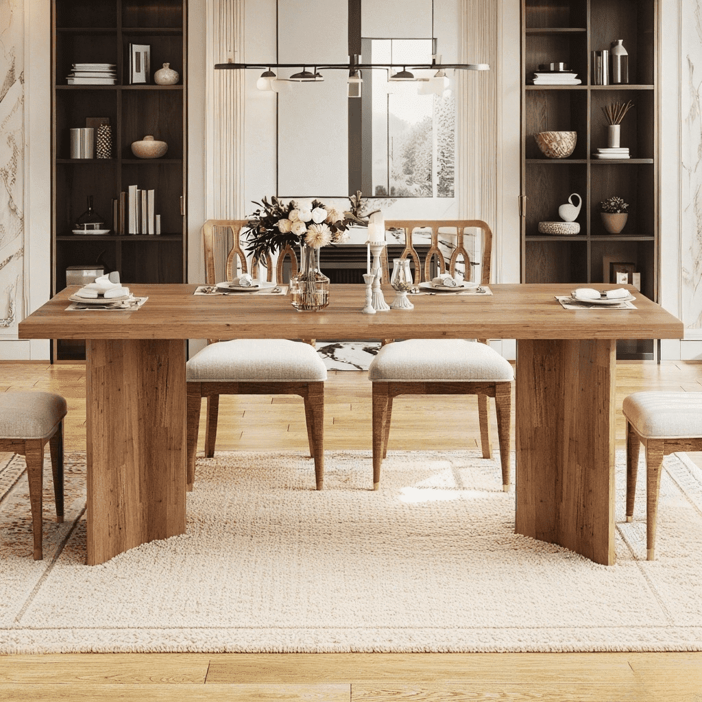 Tribesigns, Dining Table, 63" for 4-6, Rustic Wooden Walnut - Walmart.com
