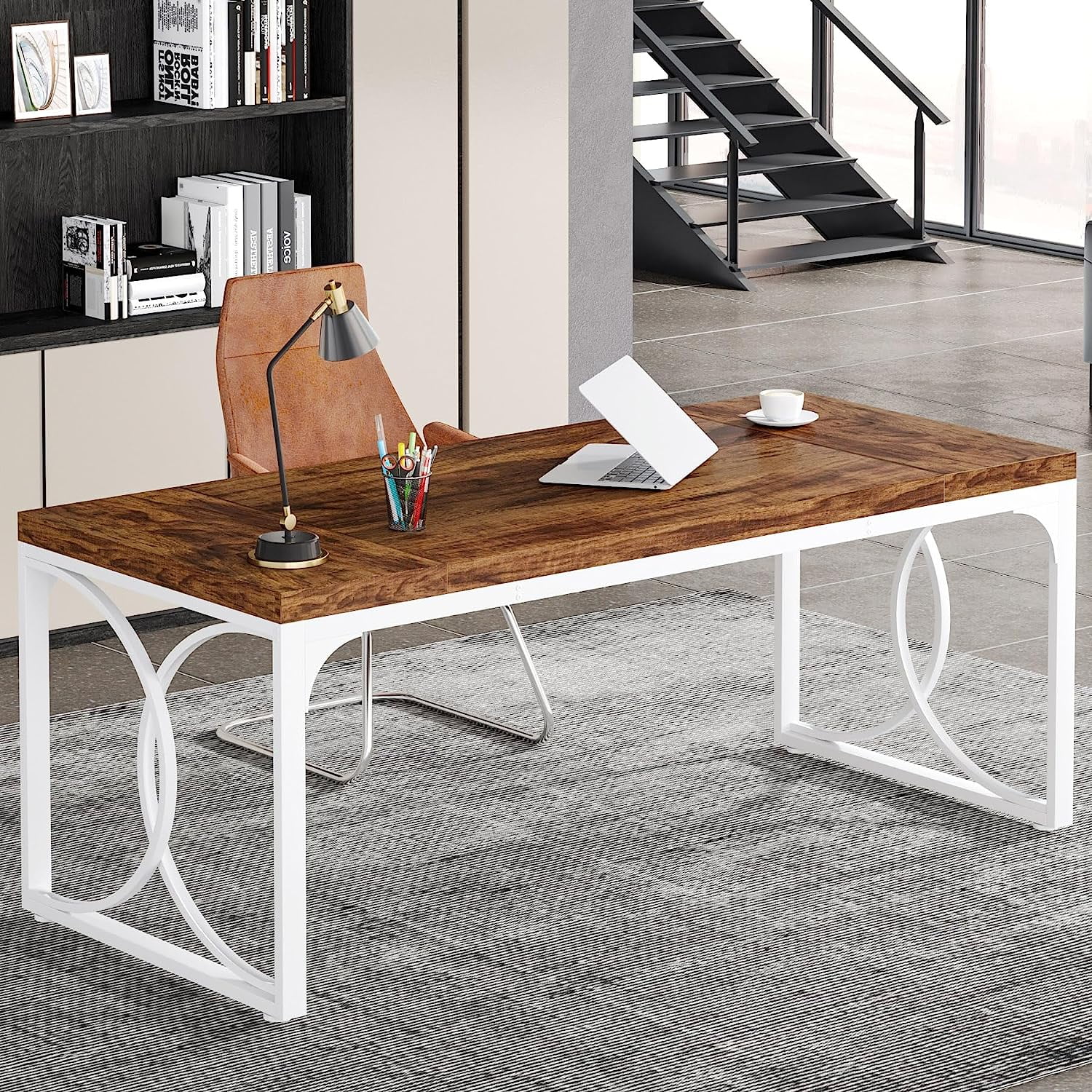 Tribesigns Modern 63" Executive Desk, Rectangle Conference Table for 4 ...