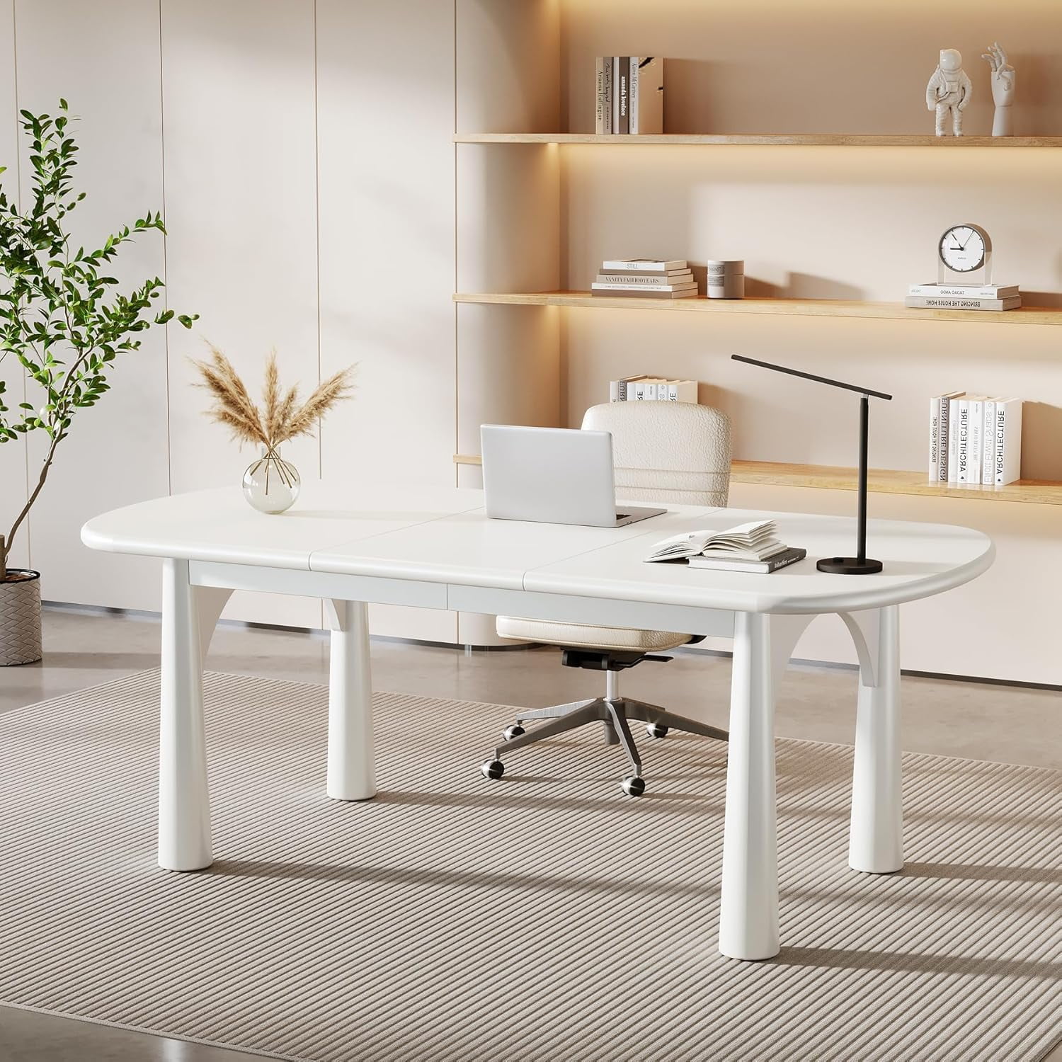 Tribesigns 63" Executive Desk, Large Oval Computer Desk with Thickened ...