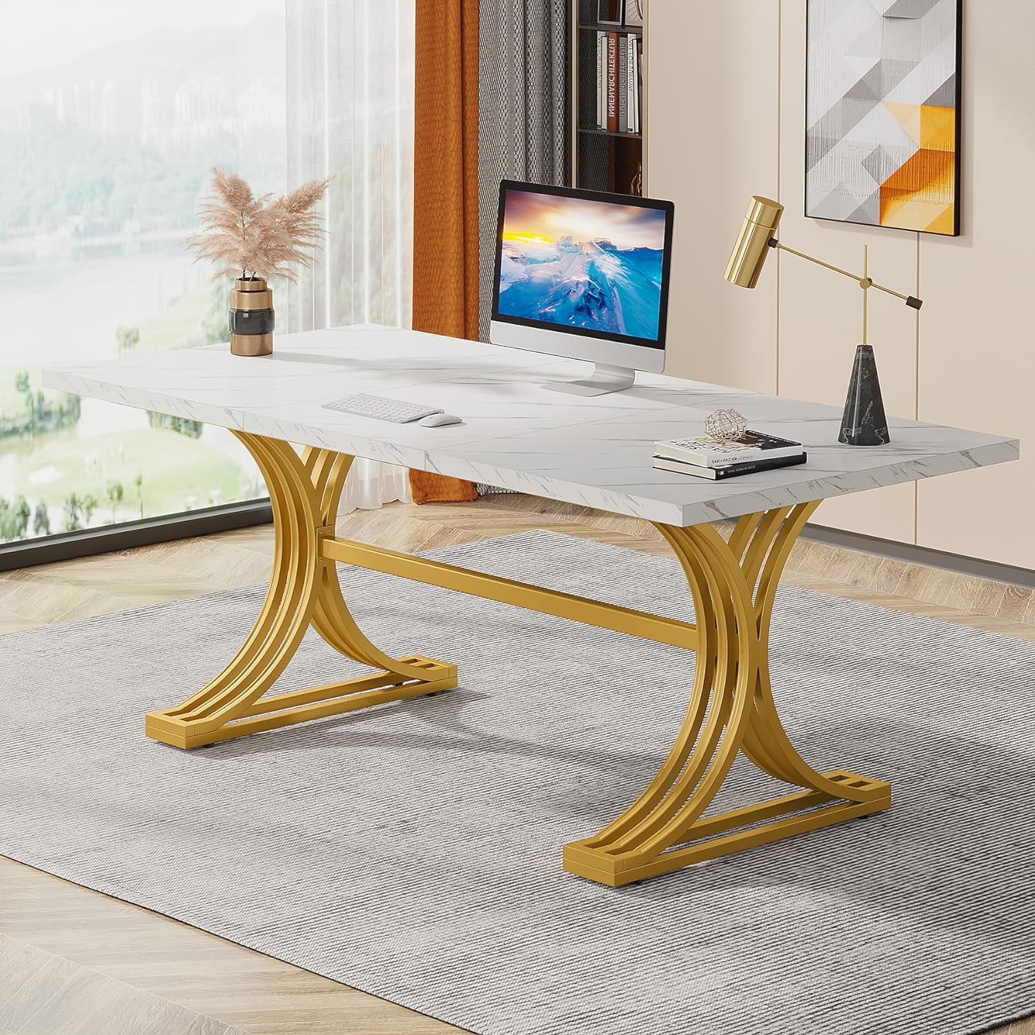 Computer desk marble store