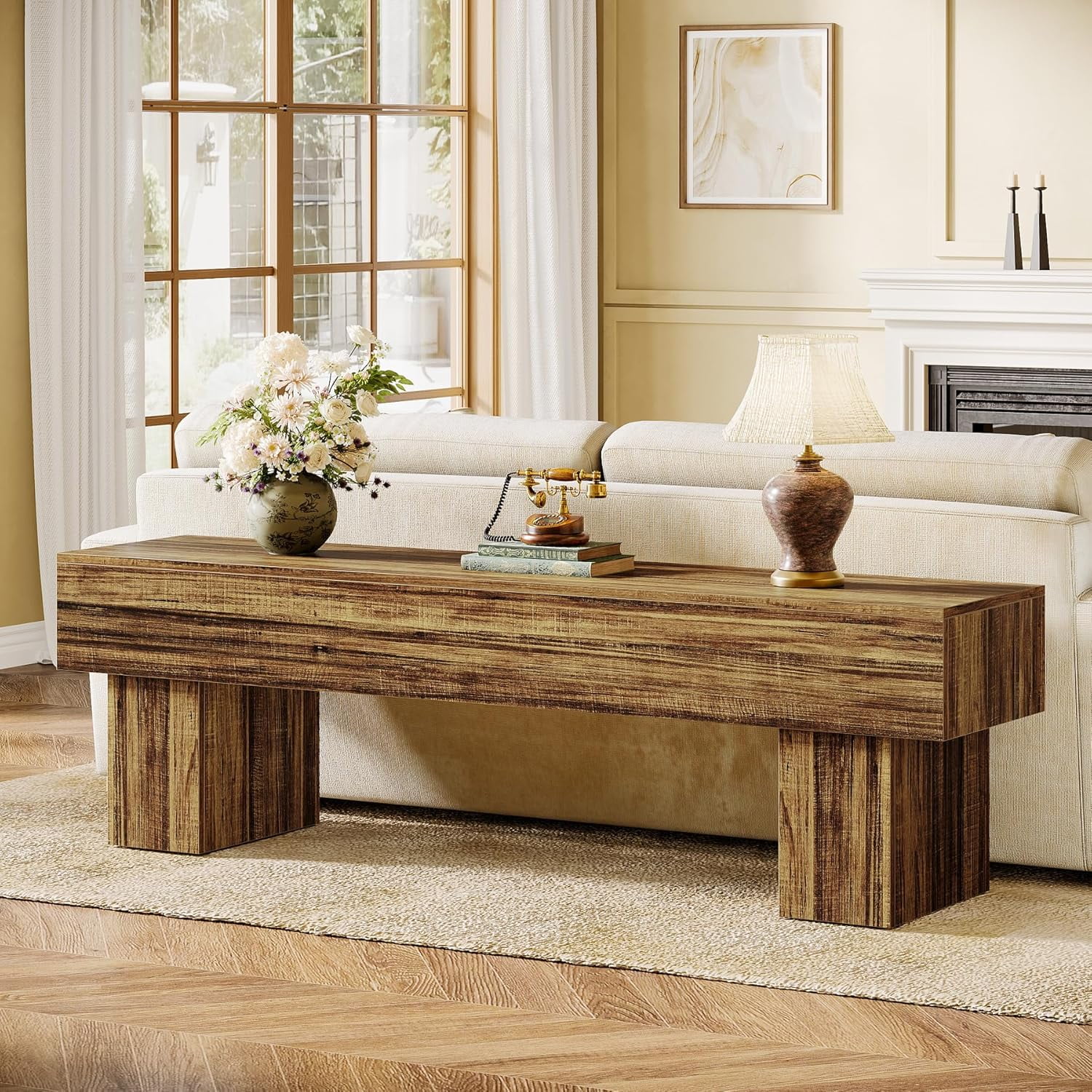 Tribesigns 63" Farmhouseb TV Stand, Long Media Console Television ...