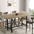 Tribesigns 63-Inch Bar Table, Industrial Counter Height Pub Table with ...