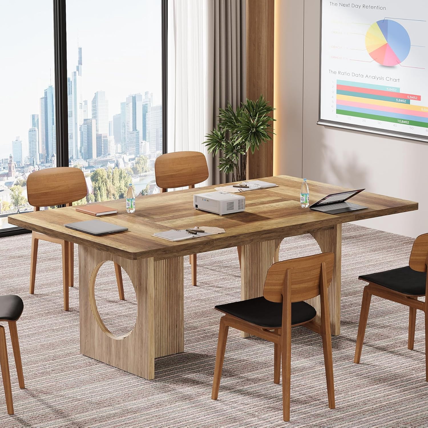 Tribesigns 63-Inch Conference Table, 5 ft Rectangle Shaped Meeting ...