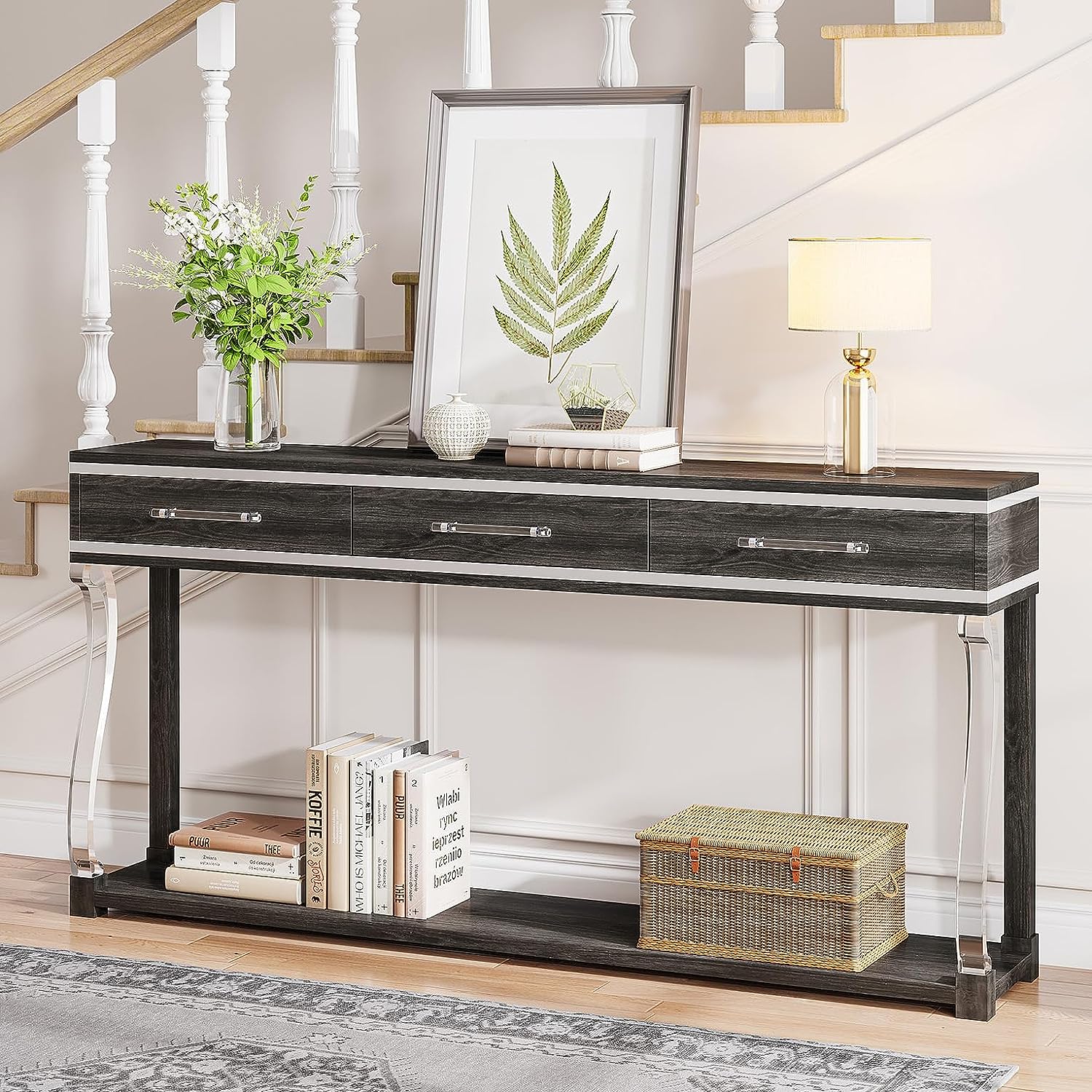 TribeSigns 70.9 inch Extra Long Sofa Table, Narrow Long Console Table ...