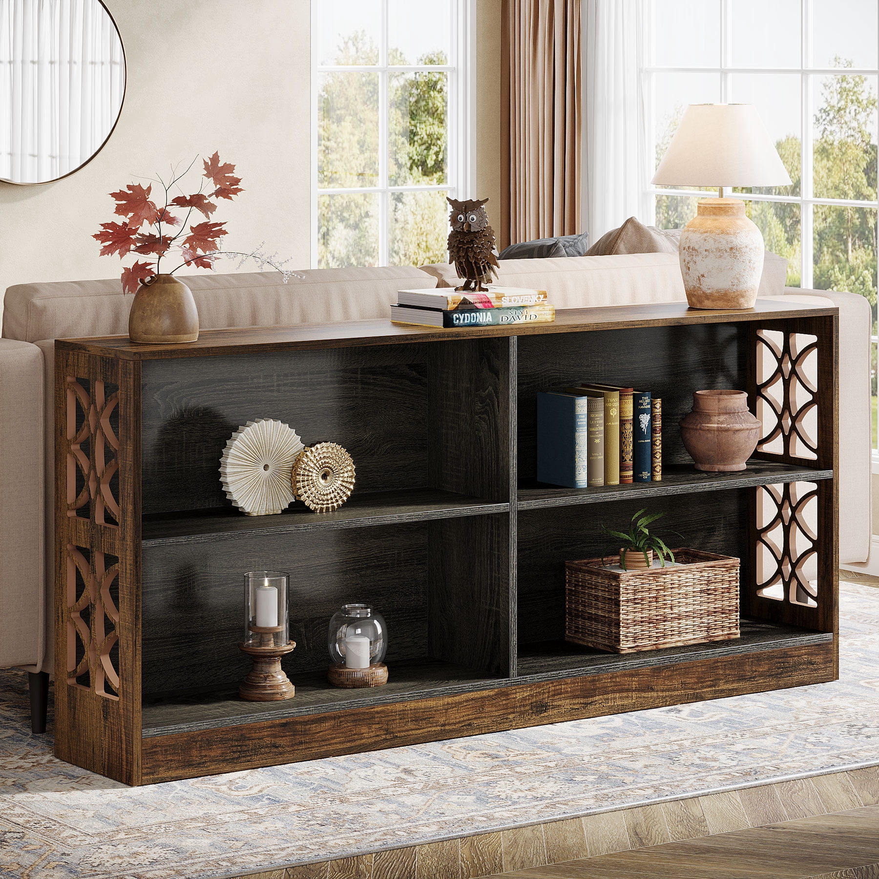 Tribesigns 63-Inch Console Table, 3-Tier Narrow Long Entryway Table ...