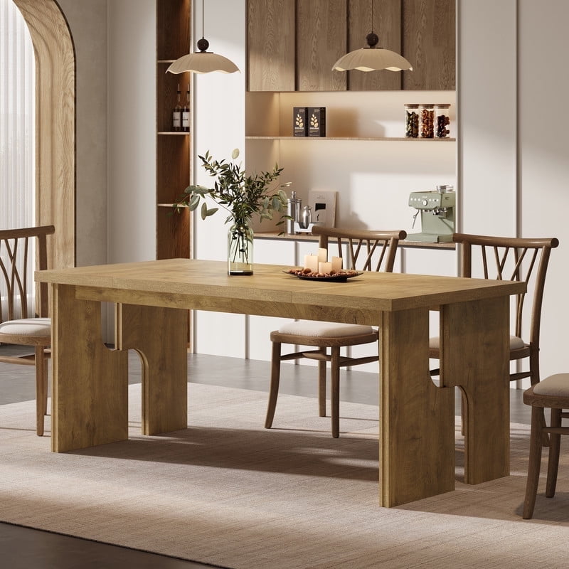 Tribesigns 63 Inch Dining Table for 4-6 People, Farmhouse Kitchen Table ...
