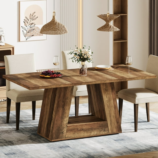 Tribesigns 63-Inch Dining Table for 4 to 6 People, Modern Rectangular ...