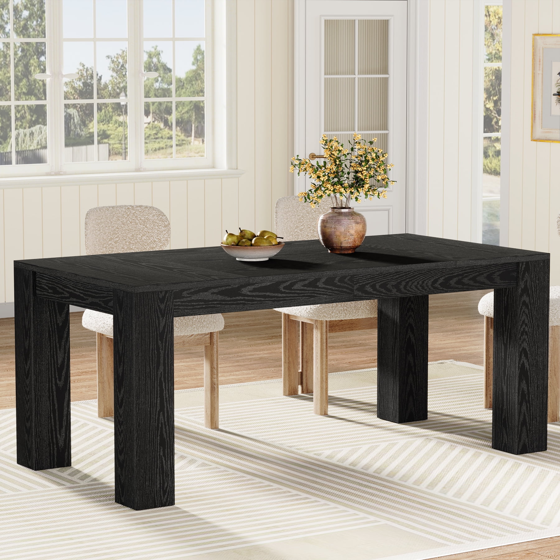 Tribesigns 63-Inch Dining Table for 4-6 People, Farmhouse Kitchen ...
