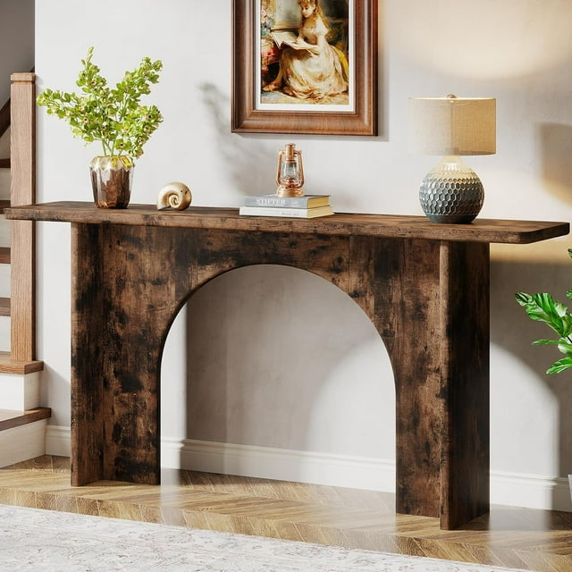 Tribesigns 63-Inch Farmhouse Console Table, Rustic Entryway Table with ...
