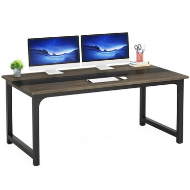 Tribesigns Modern Desk with 5 Drawers, Work Table with Reversible File ...