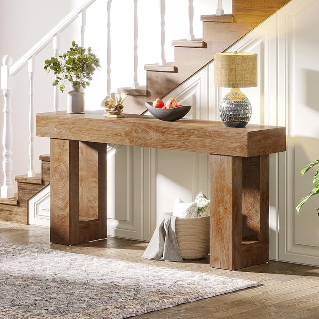 Tribesigns 63-Inch Long Console Table, Farmhouse Wooden Sofa Table ...