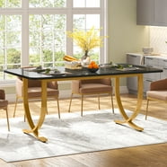 CosmoLiving Astor Dining Table, White Marble Top with Gold Legs ...