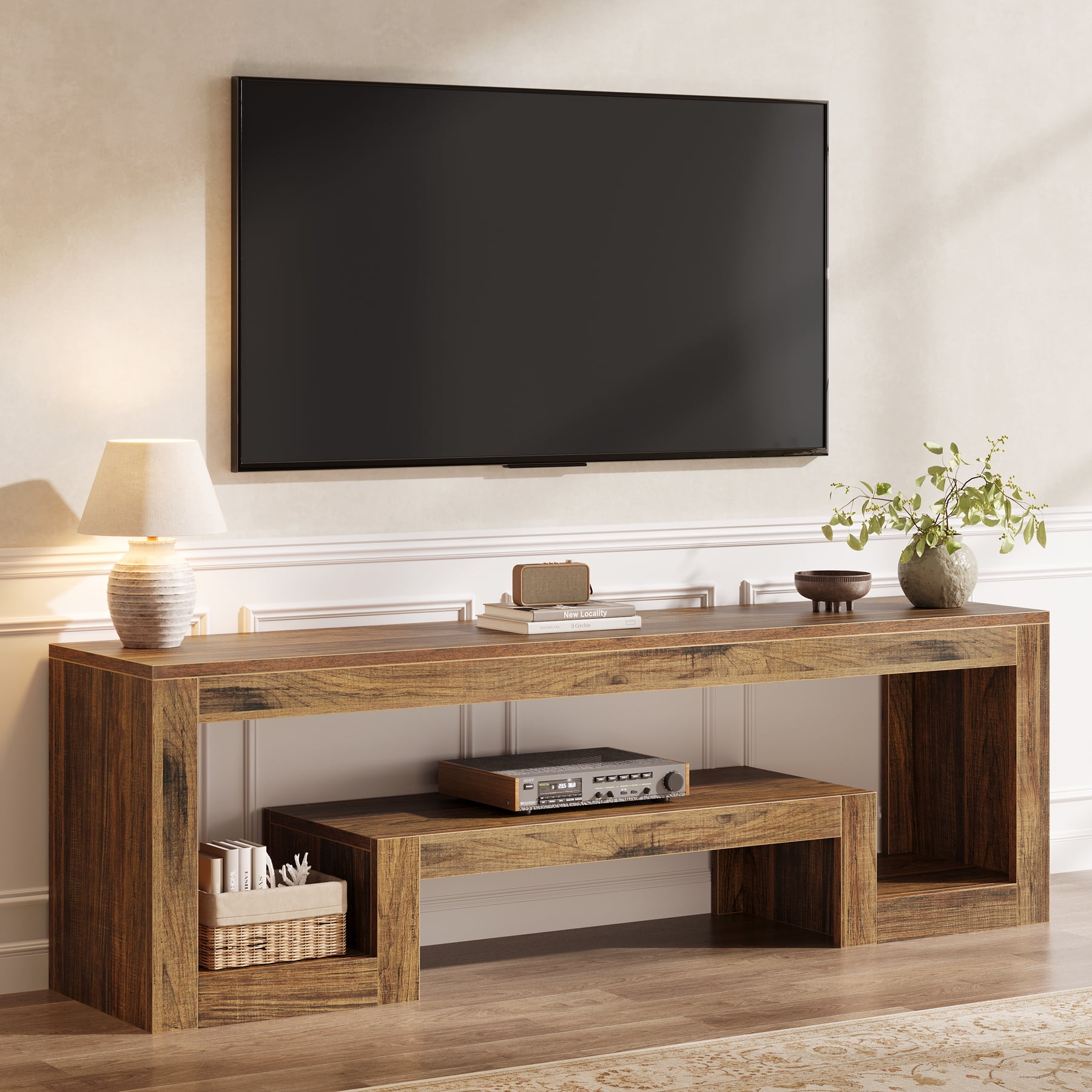 Tribesigns 63-Inch TV Stand for 55/60/65-Inch TVs, Farmhouse ...