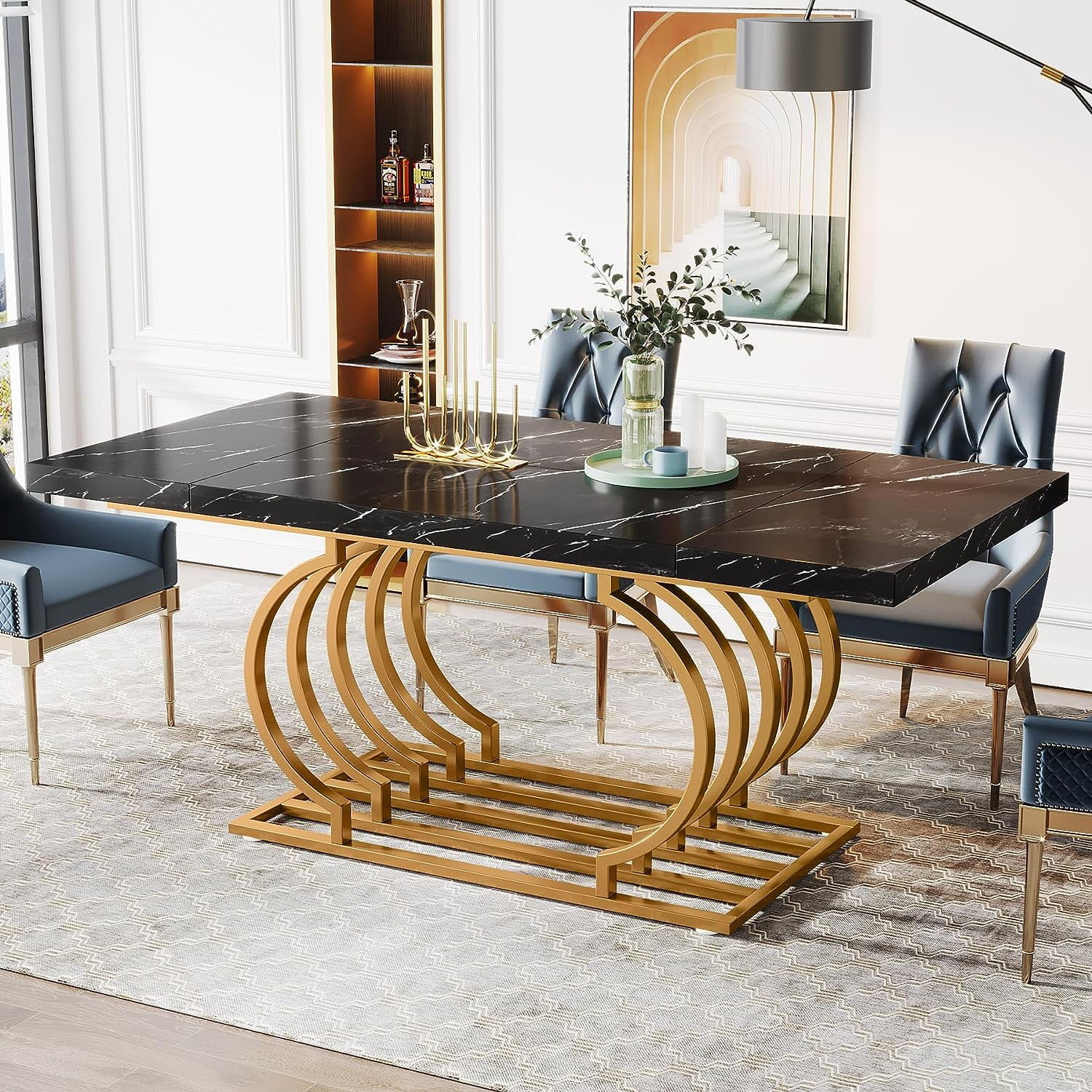 Tribesigns Modern 63 inch Formal Dining Table, Rectangular Kitchen ...