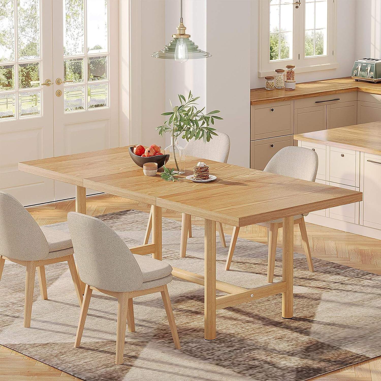 Tribesigns 63 inch Dining Table, Rectangular Kitchen Dining Room Table ...