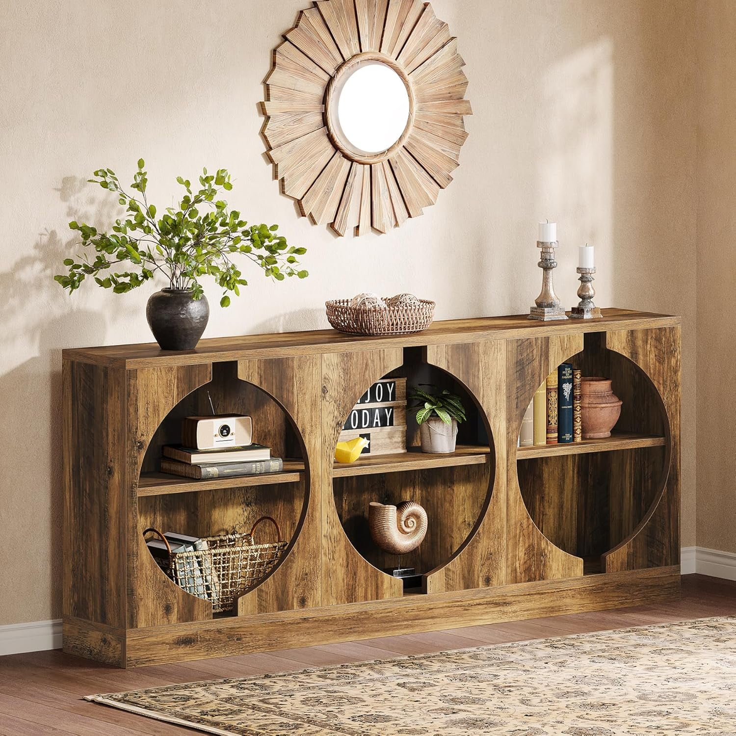Tribesigns 68.11-Inch Long Console Table, 3-Tier Entryway Table with ...