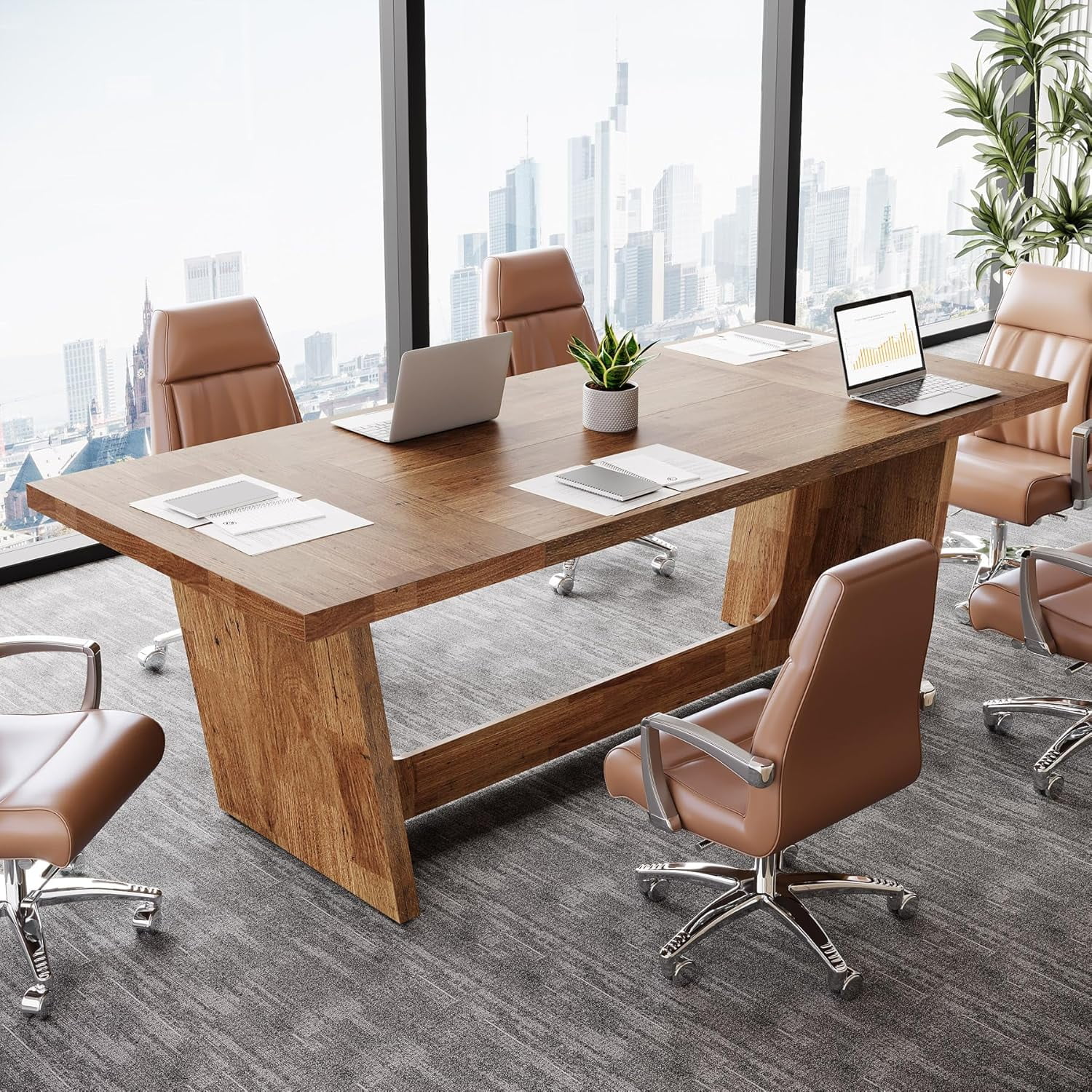 Tribesigns 6FT All-Wood Conference Table: 70.87" Executive Business ...