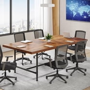 Tribesigns 47-Inch Round Conference Table, Rustic Small Meeting Table ...