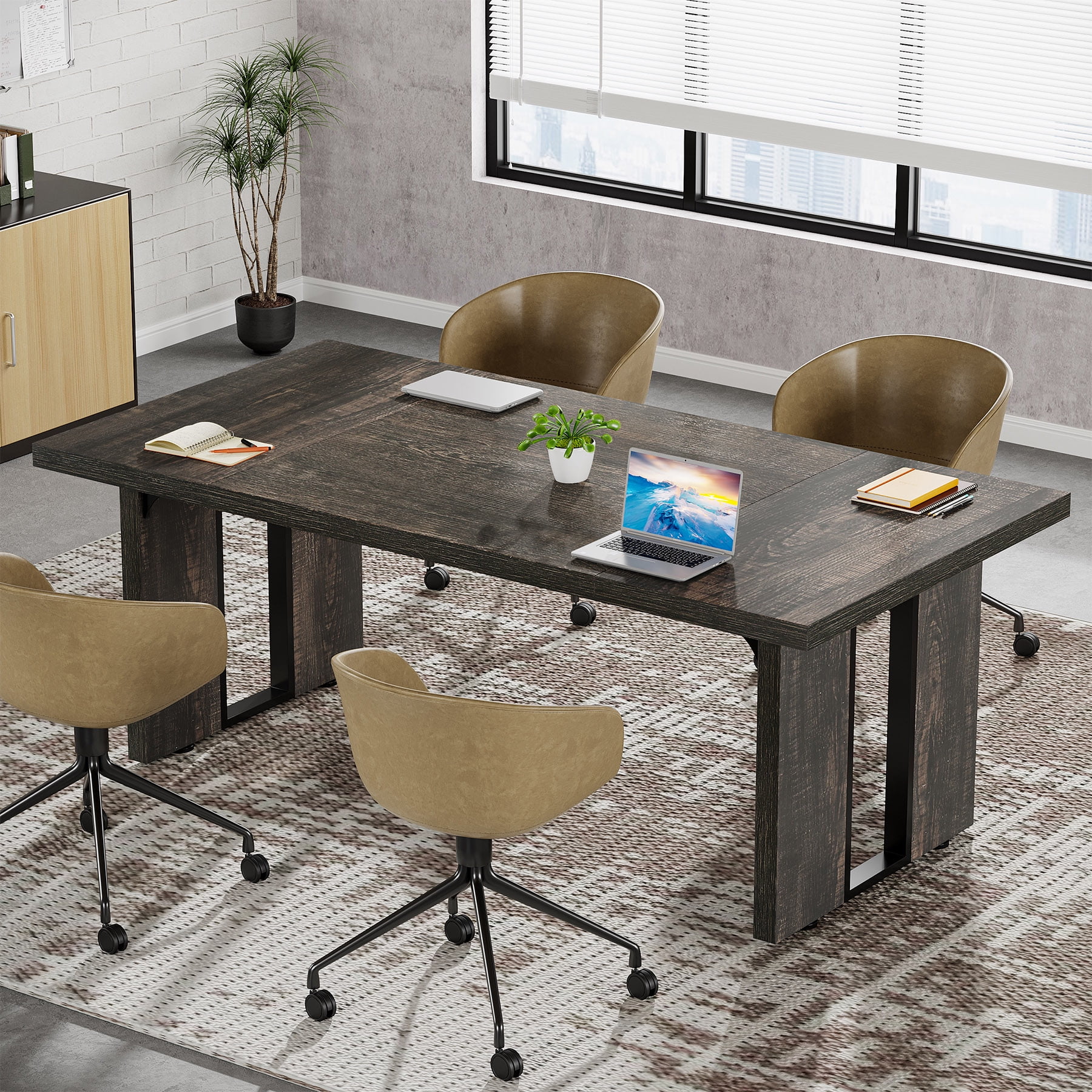 Tribesigns 6FT Conference Table, 70.9 inches Meeting Table for 6 ...