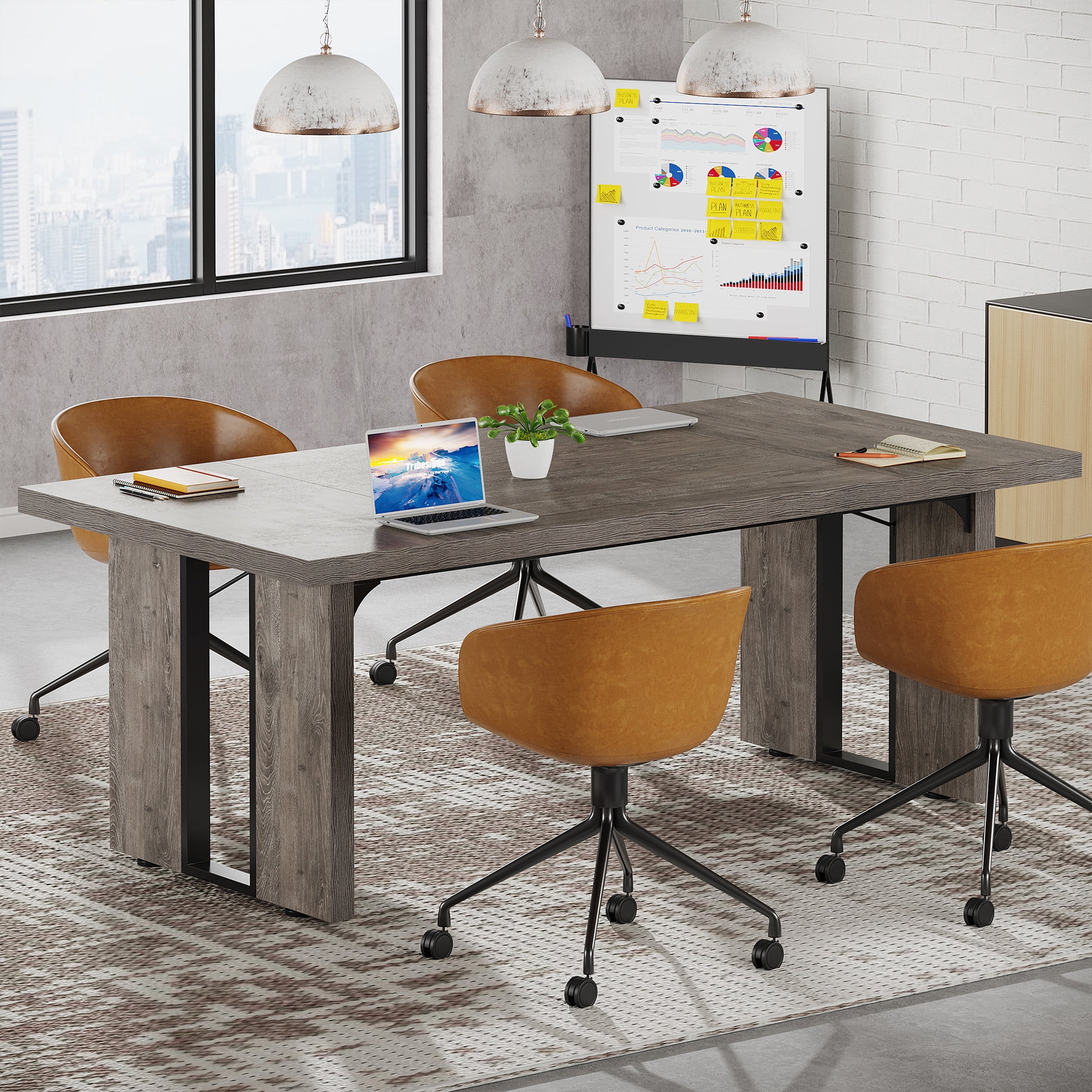 Tribesigns 6FT Conference Table, 70.9 inches Meeting Table for 6 ...