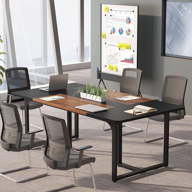 Tribesigns 6FT Executive Conference Table: Office Meeting Desk, Metal ...