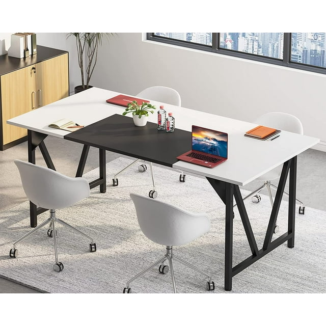 Tribesigns 6FT Rectangular Conference Table, Modern Meeting Room Table ...