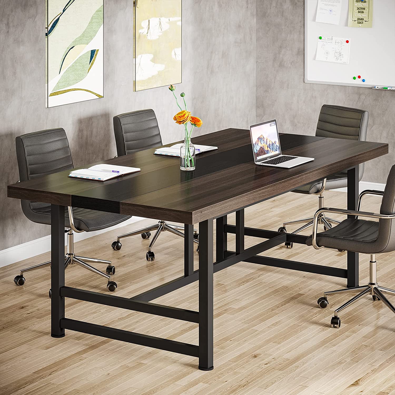 Tribesigns 6FT Rectangular Executive Conference Table, Large Computer ...