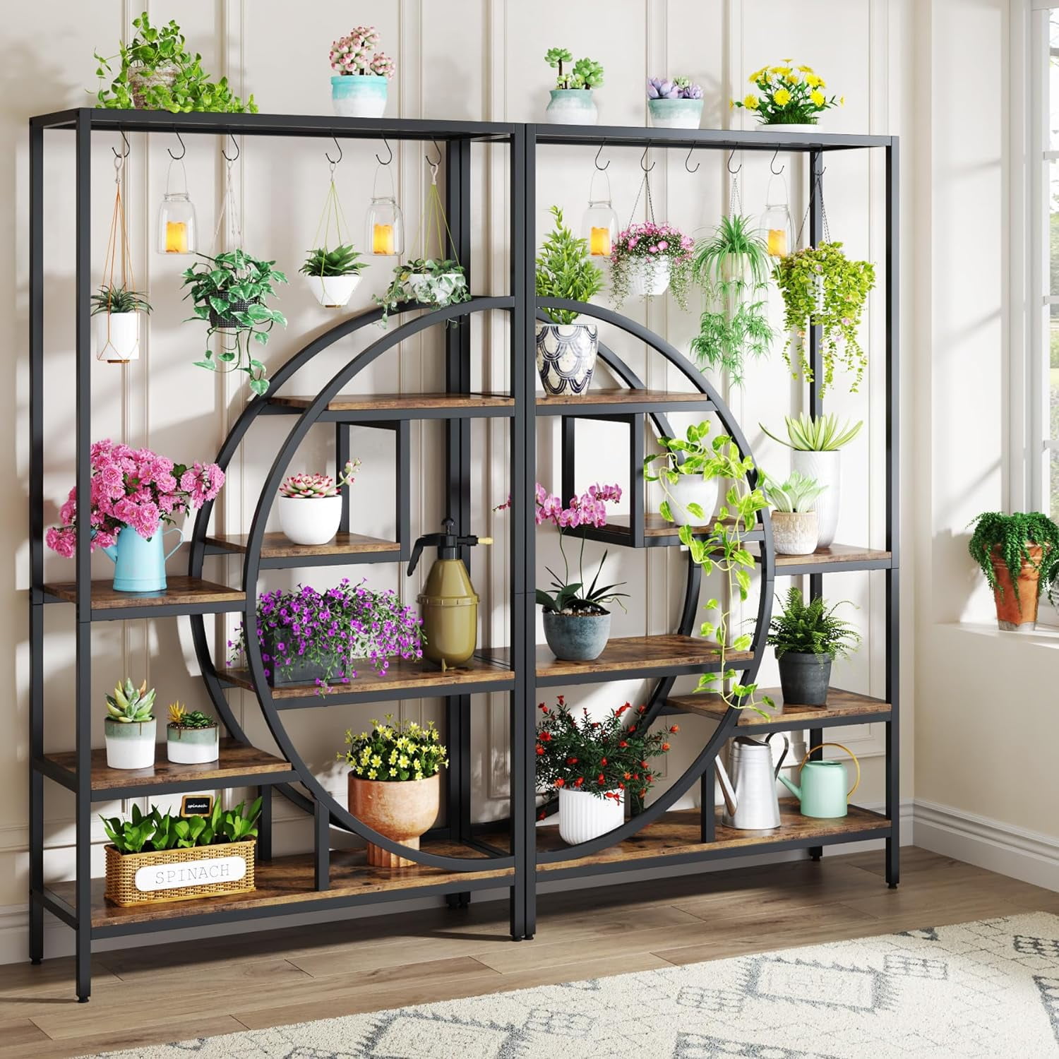 Tribesigns 7 Tier Plant Stand, Circle-Shaped Plant Shelf with 6PC S ...