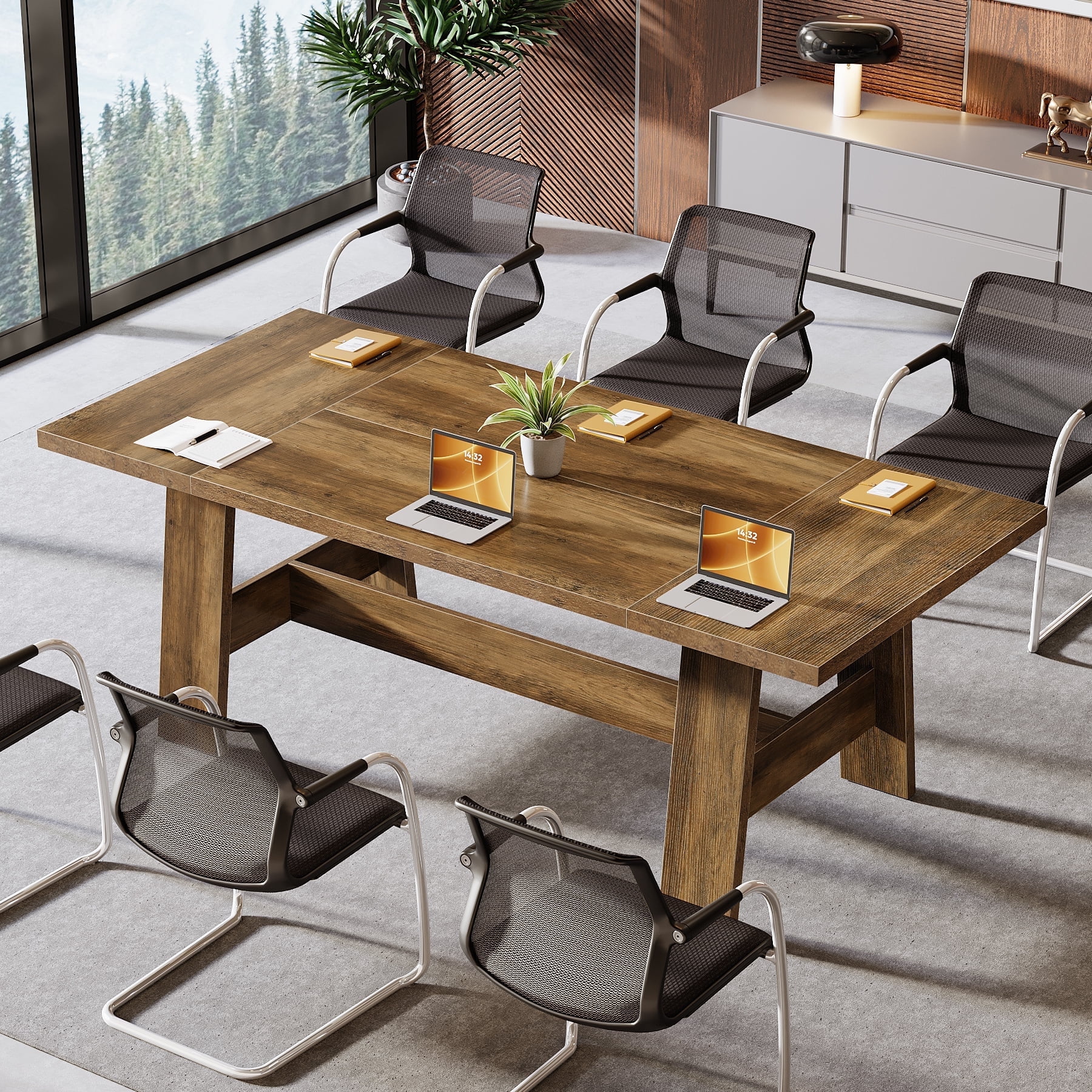 Tribesigns 70.5 Inch Rectangle Conference Table, 6 ft Meeting Table ...