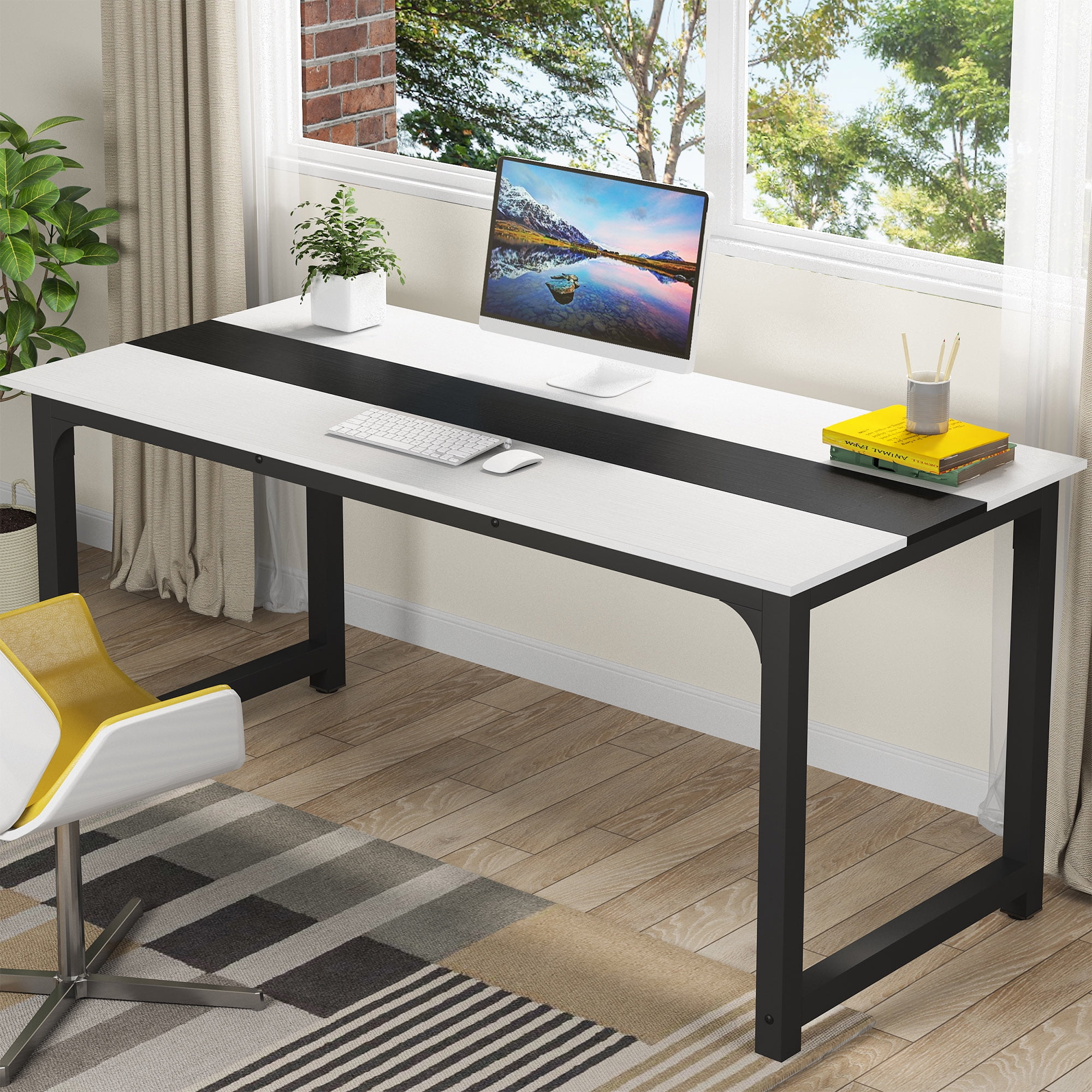 Tribesigns 70.8”Executive Desk, Large Office Computer Desk with Thicken ...