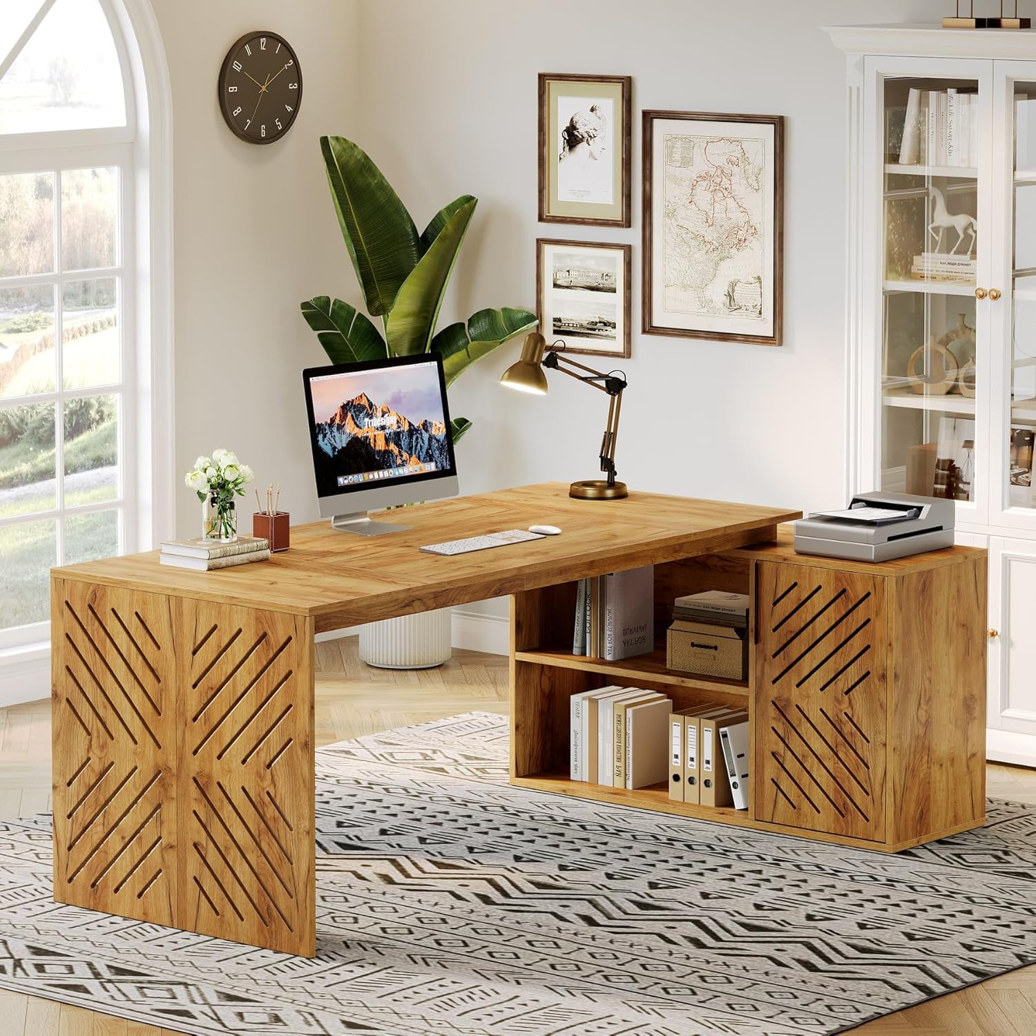 Tribesigns 70.8-Inch L-Shaped Executive Desk, Large Office Computer ...