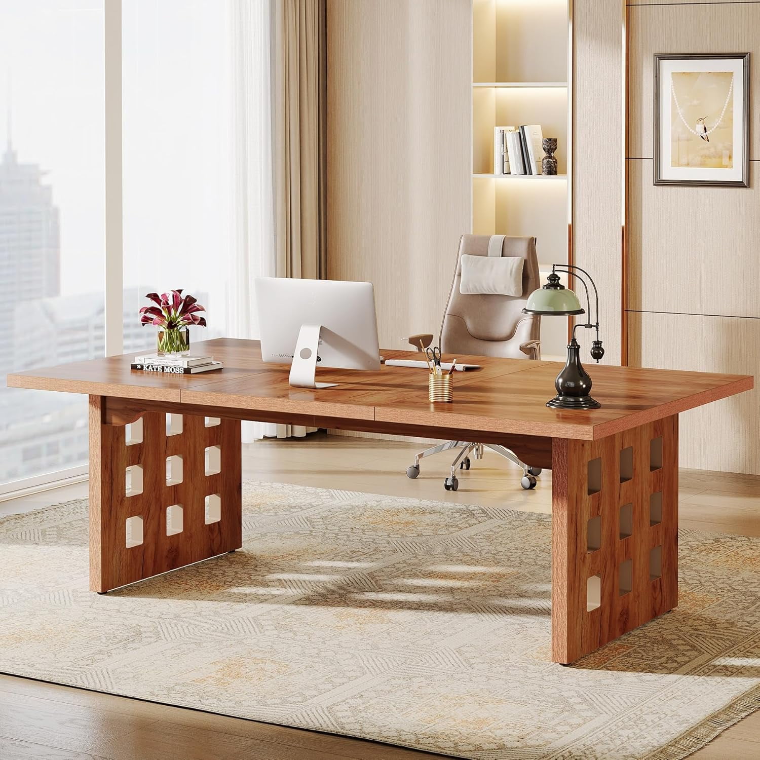 Tribesigns 70.8-Inch Large Executive Desk, Modern Simple Office Desk ...