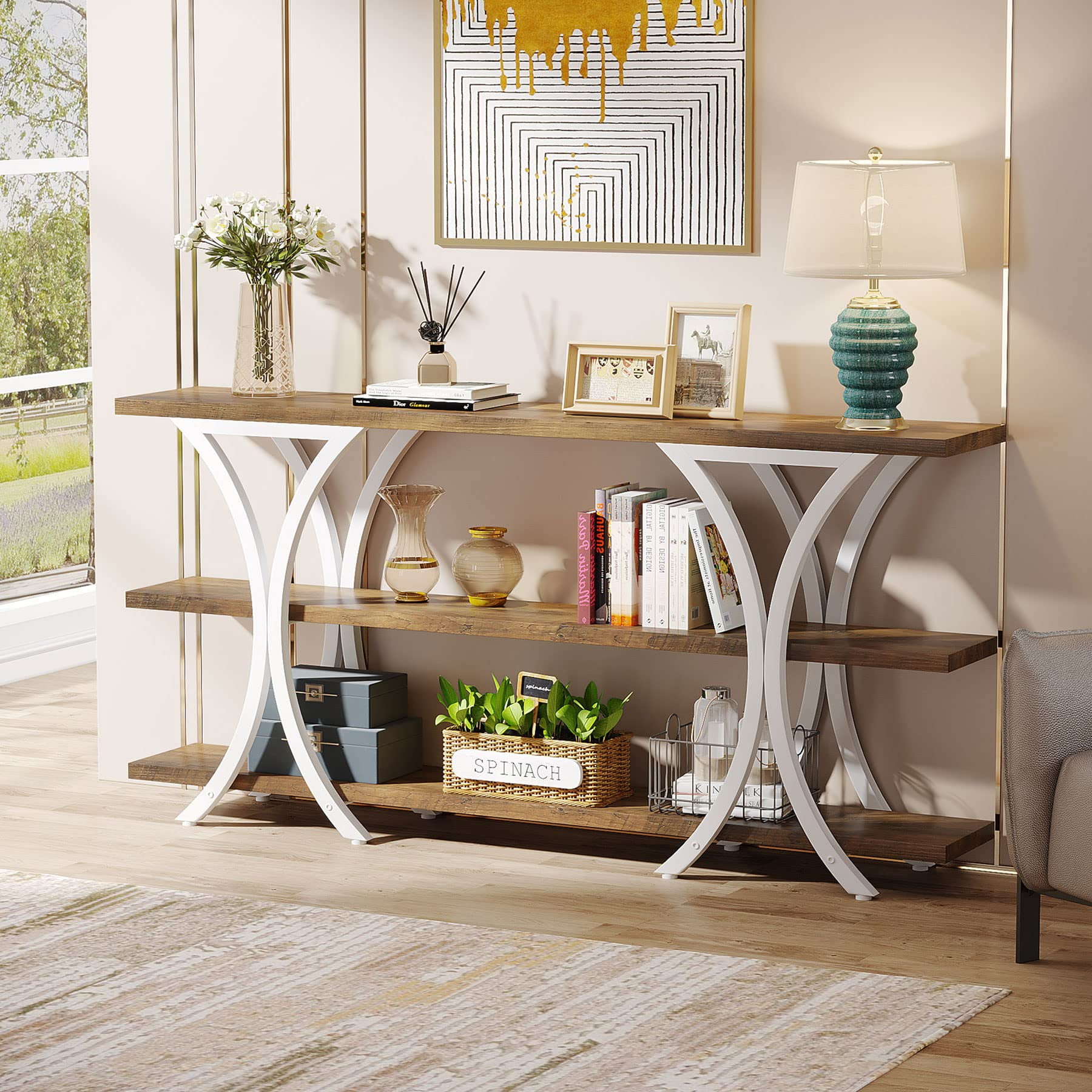 Tribesigns 70.8 Inch Narrow Console Table, Long Sofa Table Entry Table ...