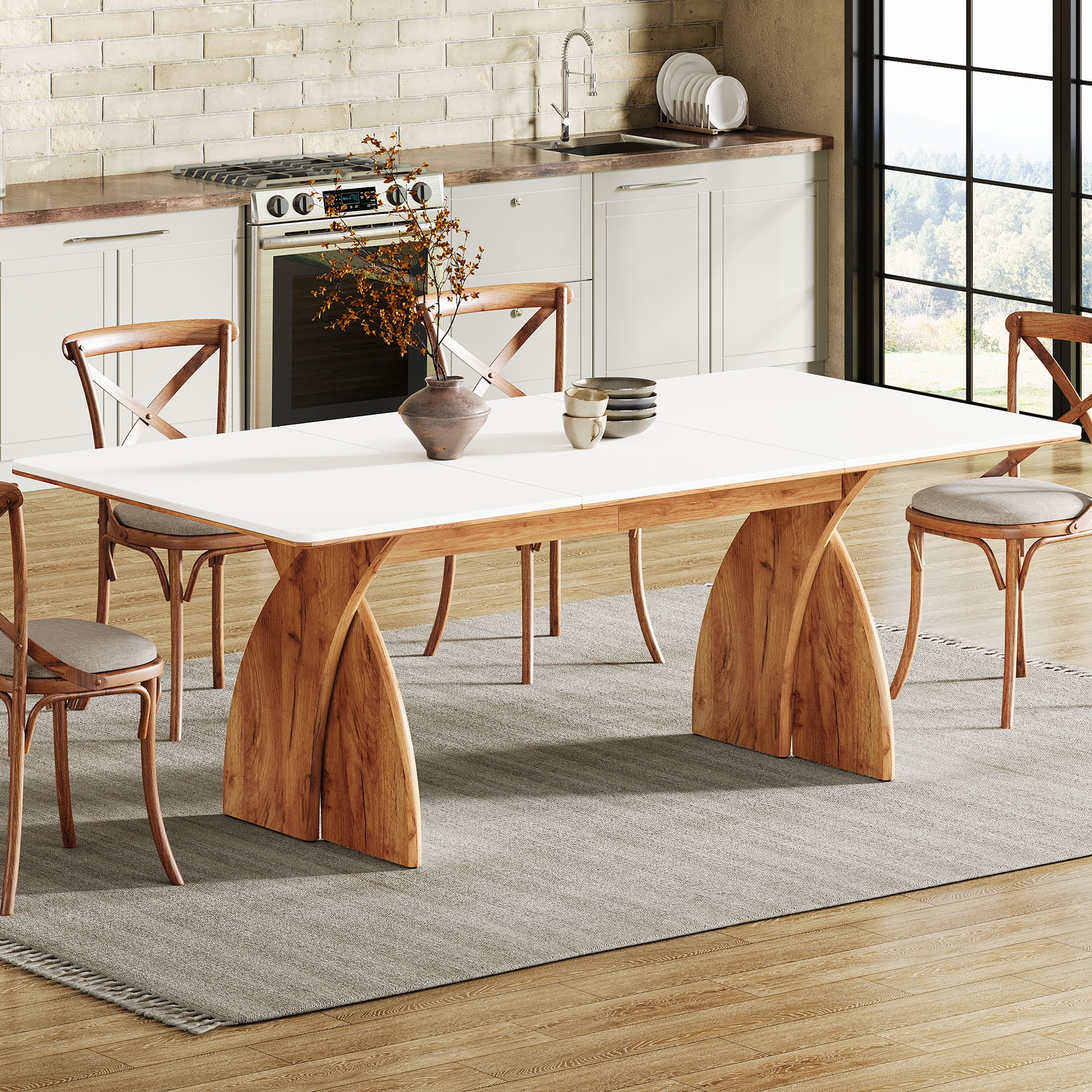 Tribesigns 70.8-Inch Rectangular Dining Table for 6 to 8 People ...