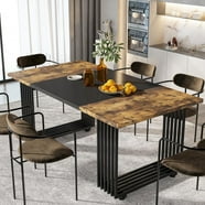 Tribesigns Farmhouse Dining Table for 4 People, 47" Round Wood Dining ...