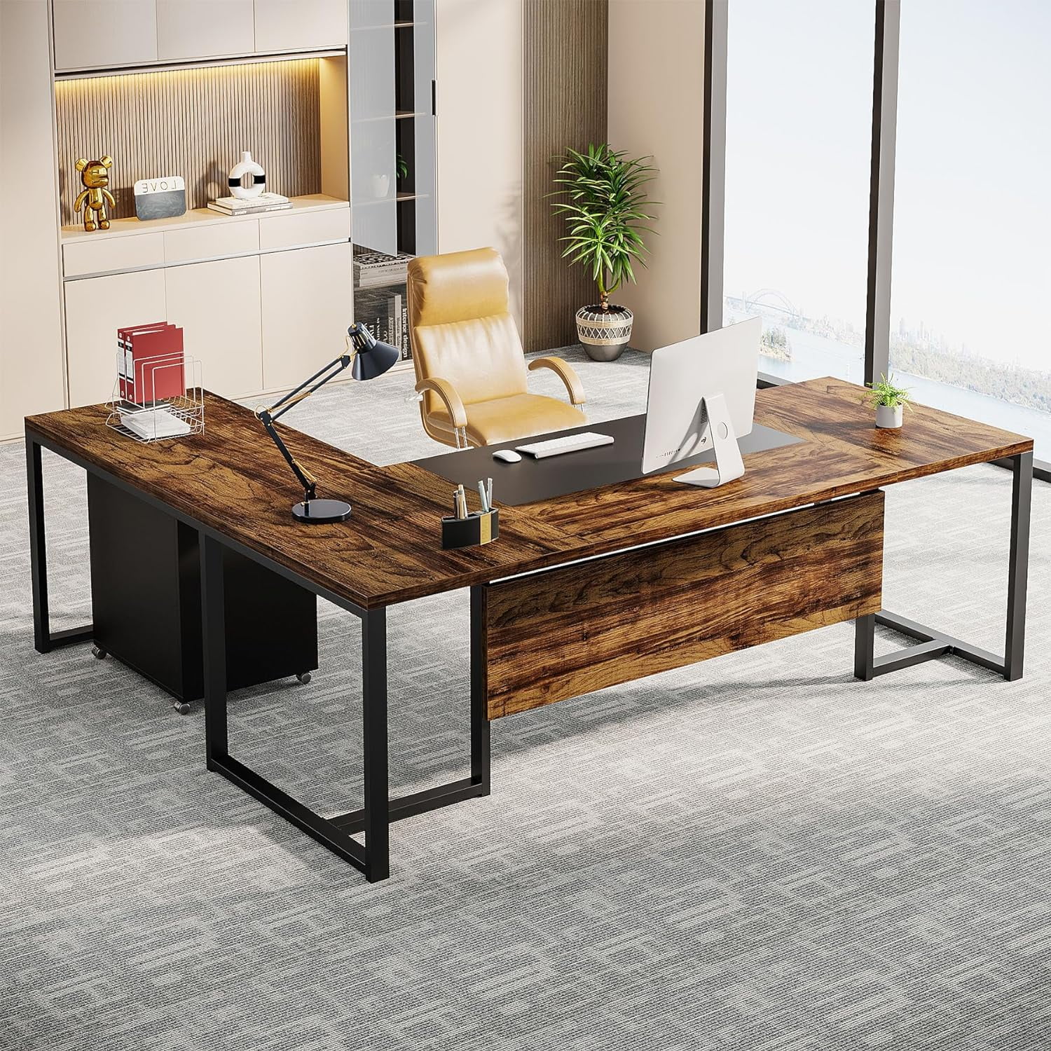 Large Computer Desk With X Legs Tribesigns 70.8" Executive Desk - Large ...