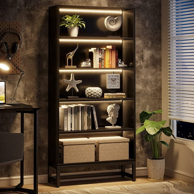 "Tribesigns Decorative Wood Bookshelves, 70.8"" Tall 5-Tier Bookcase ...