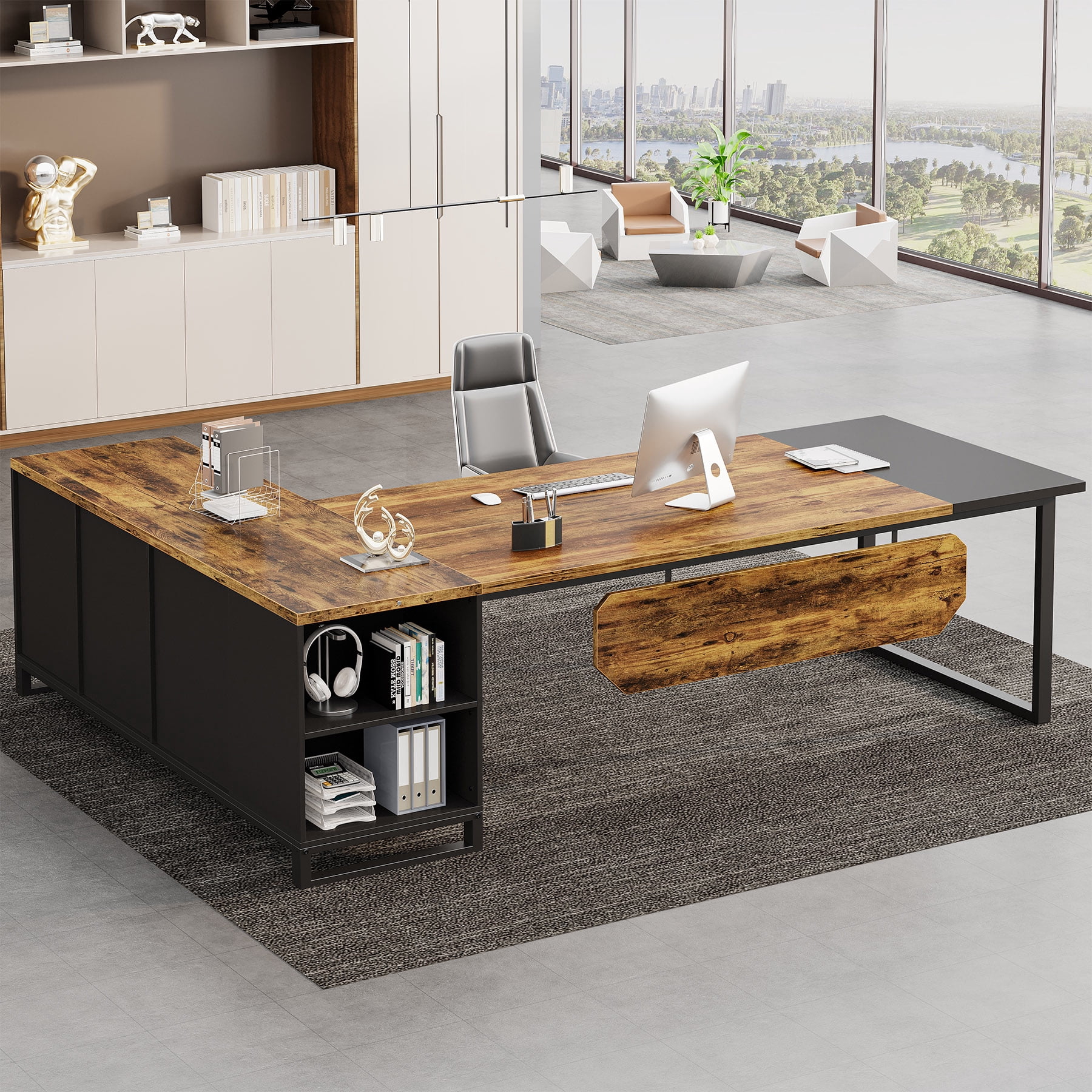 Tribesigns Office Home Computer Corner Desk, 70.8" Large L-Shaped ...