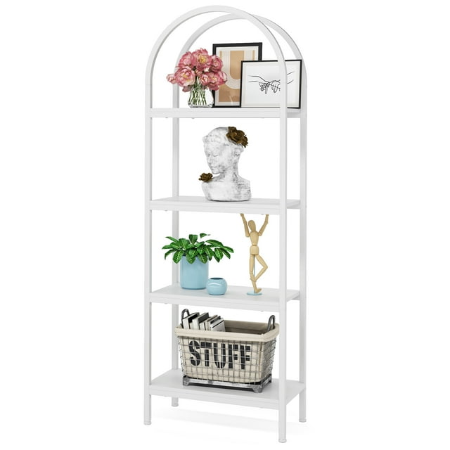 Tribesigns Tall 70.8 inches White Bookcase, Decorative 4-Tier ...