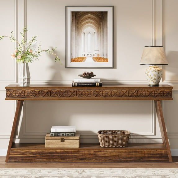 Tribesigns 70.87-Inch Console Table, Narrow Entryway Table with Storage ...