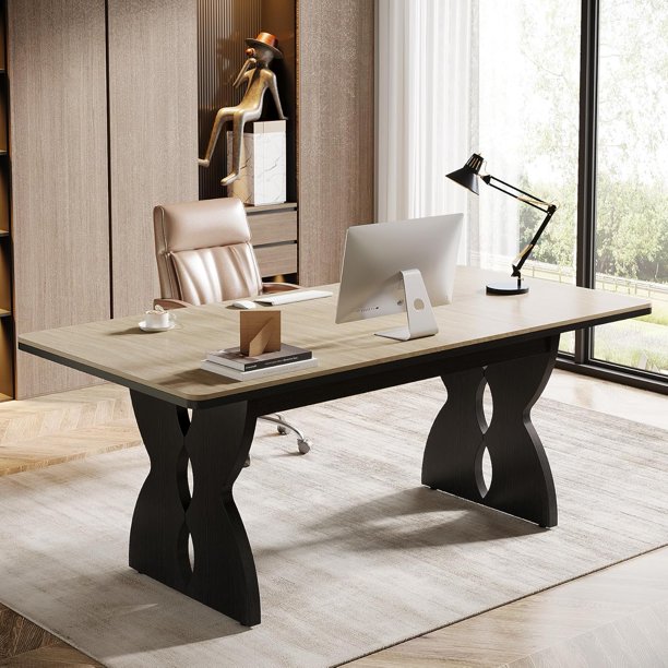 Tribesigns 70.87-Inch Large Executive Office Desk, Modern Long Work ...