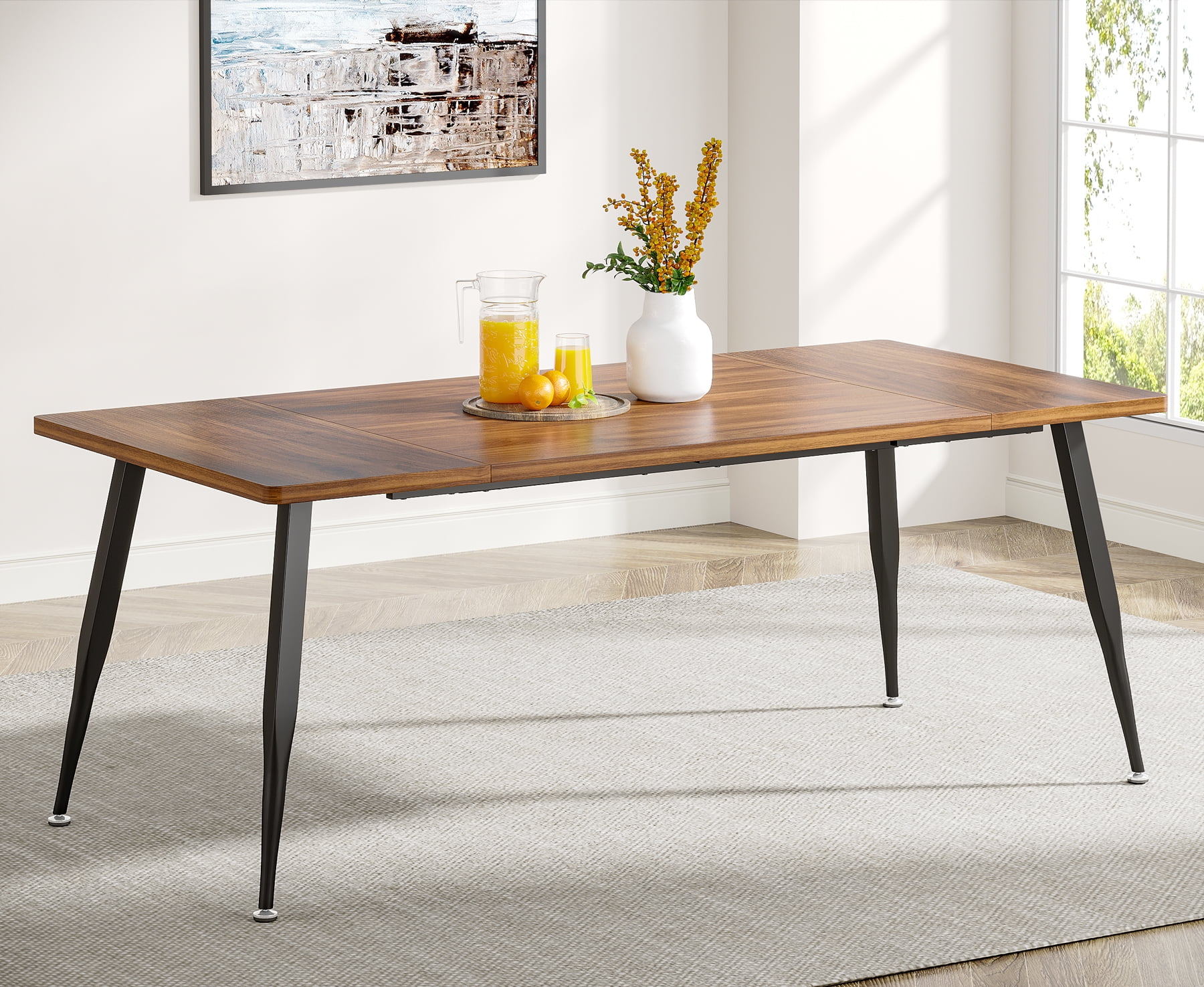 Tribesigns 70.9 inch Dining Table for 6 to 8, Modern Wooden Rectangular ...