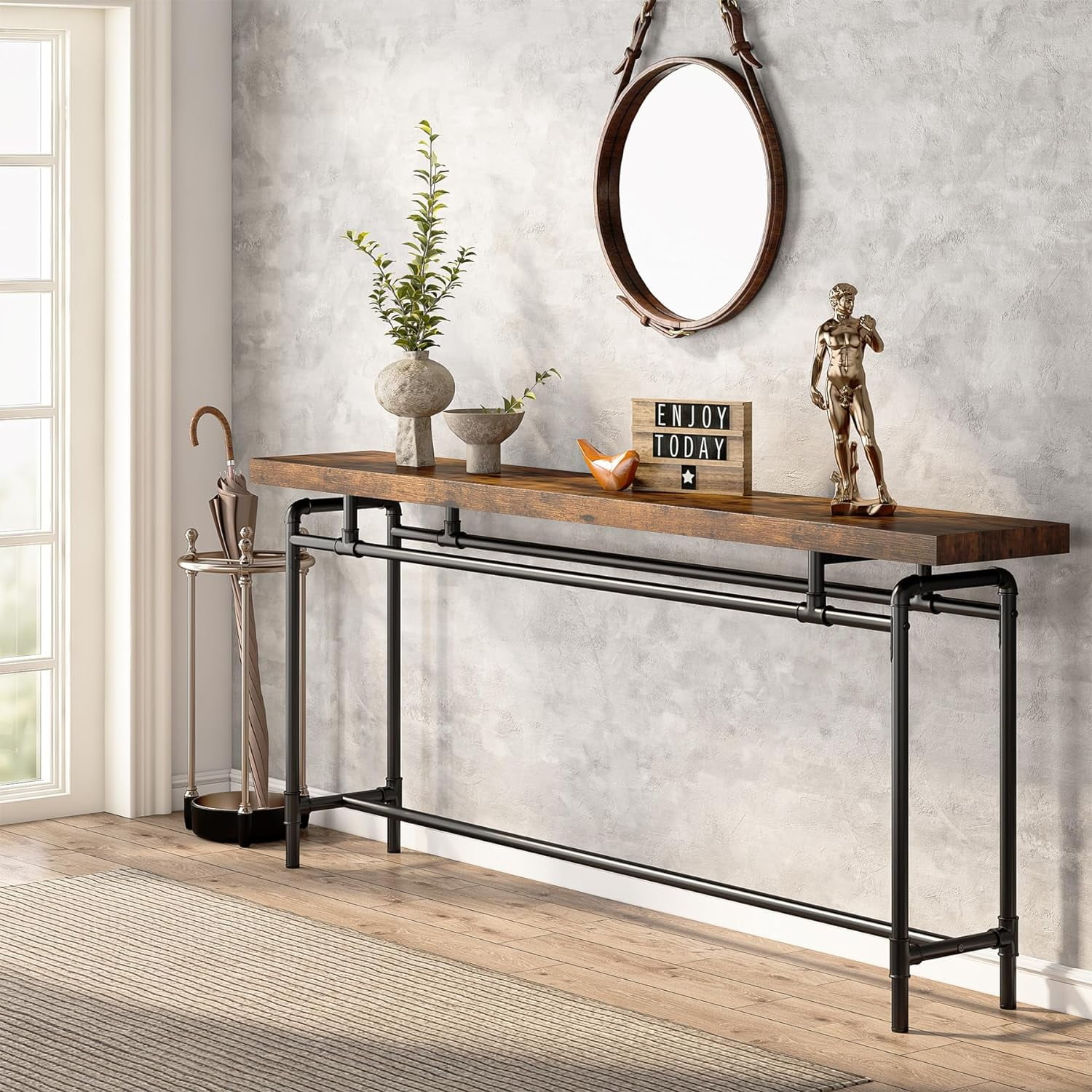 Tribesigns 70.9" Extra Long Sofa Table, Industrial Console for Living ...