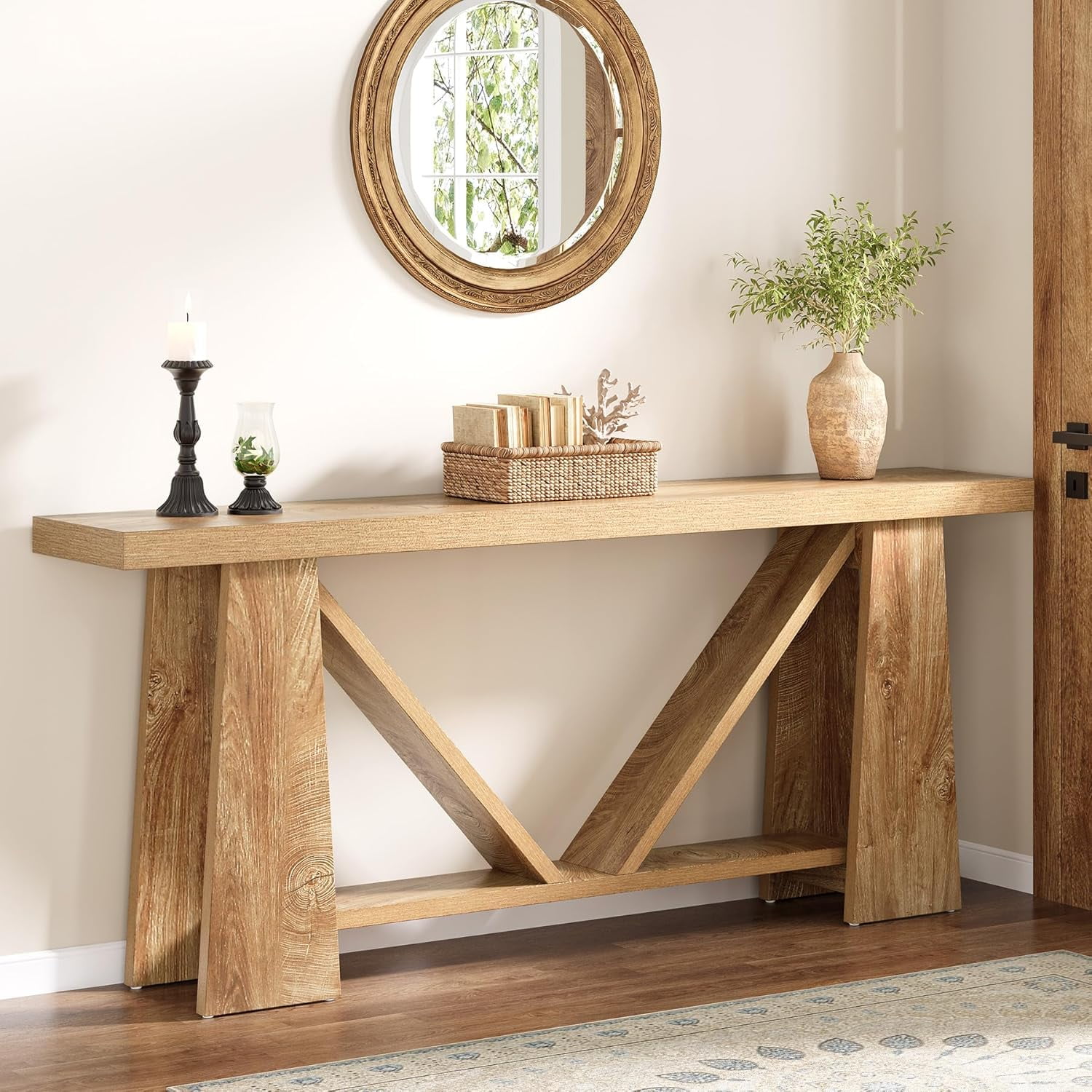 Tribesigns 70.9-Inch Wood Console Table, Farmhouse Narrow Long Sofa ...