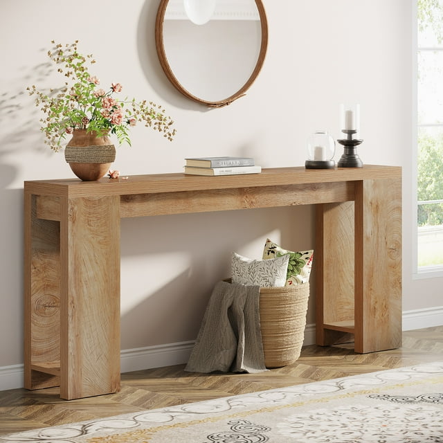 Tribesigns 70.9-Inch Console Table, Farmhouse Narrow Wood Sofa Table ...
